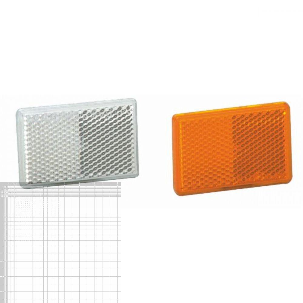 Catadiottro rettangolare bianco fissaggio adesivo 57 x 39 mm Articoli ...